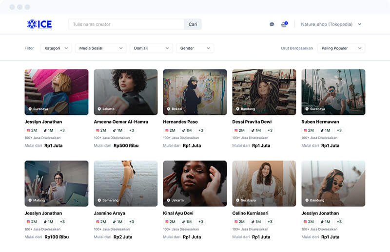 Pilih Creator Favoritmu